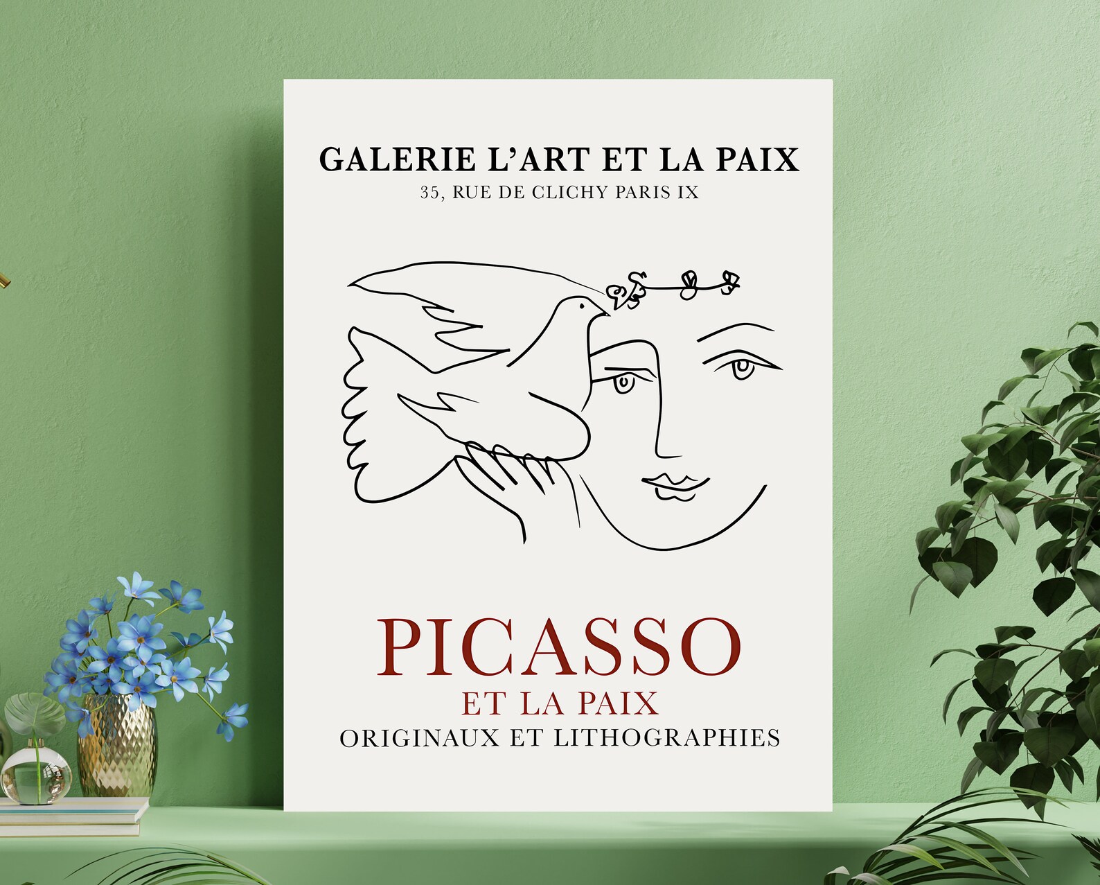 Picasso Dove of Peace Canvas Art Print: Vintage Exhibition J_153 - Etsy
