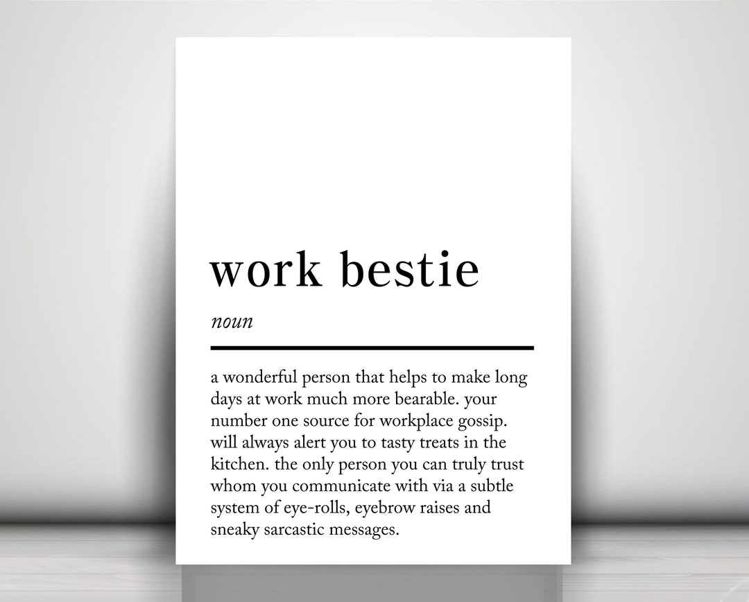 Work Bestie Definition Canvas Print: Office Wall Art Gift - Etsy