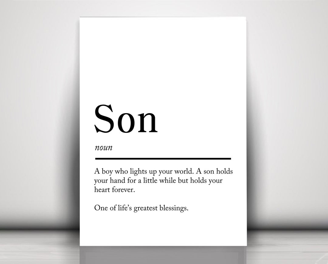 Son Definition Canvas Print: Quote Wall Art - Etsy