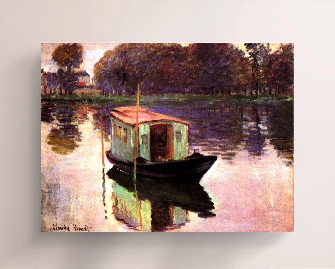 Claude Monet, the Studio Boat (1874), Vintage Canvas Art Print J_804 - Etsy