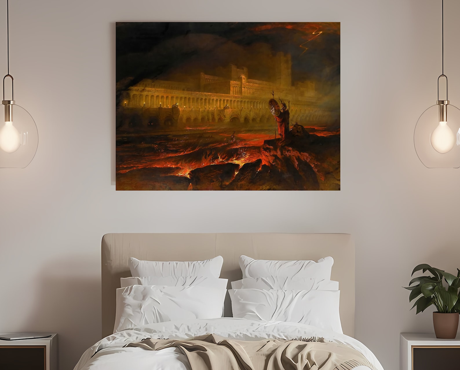 John Martin, Pandemonium, Louvre (1841), Vintage Canvas Art Print J_641 ...