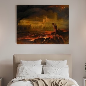 John Martin, Pandemonium, Louvre (1841), Vintage Canvas Art Print J_641 ...