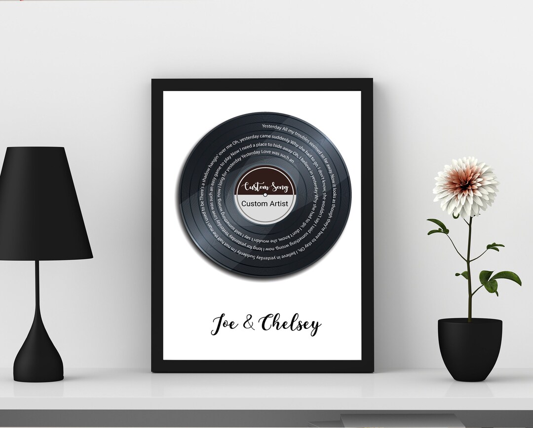 Vinyl Record Song Lyrics, Song Lyrics Wall Art, Custom Song Lyrics ...