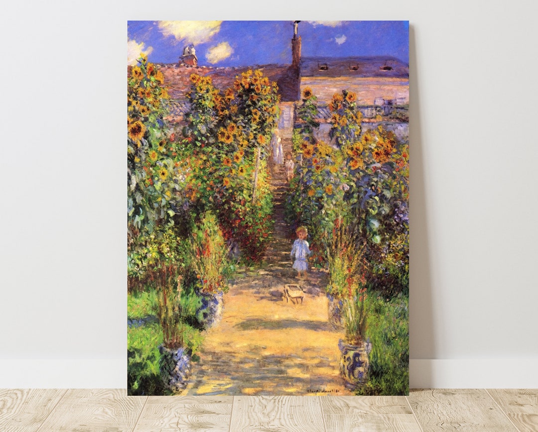 Claude Monet, the Artist's Garden at Vétheuil (1880), Vintage Canvas ...