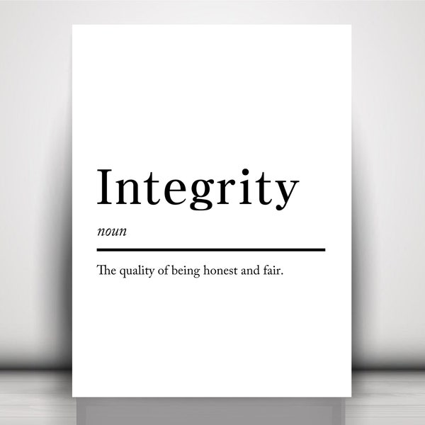 Integrity Poster - Etsy