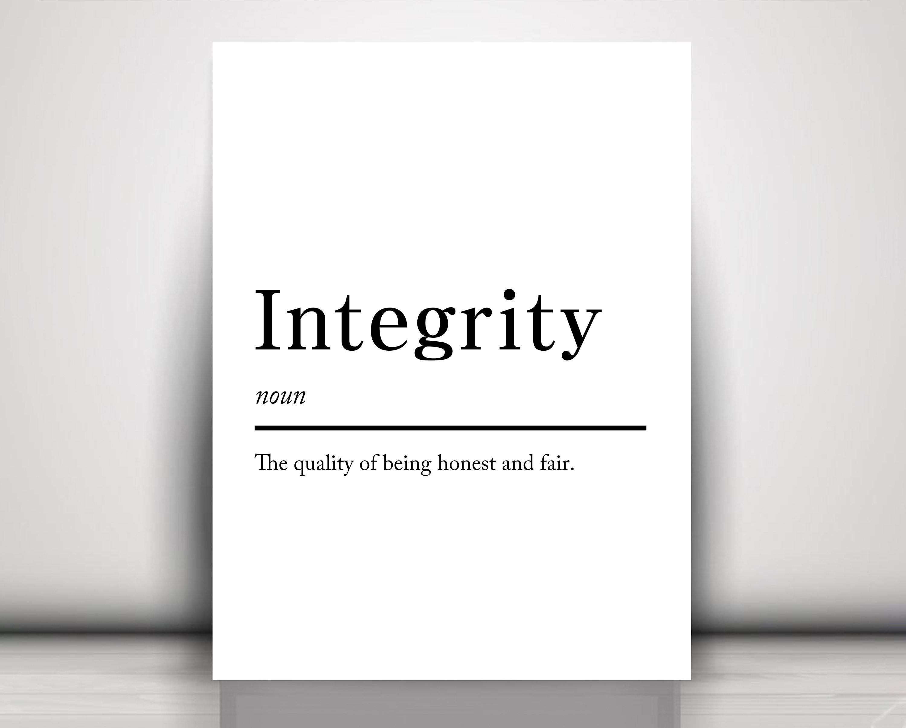 Canvas Wall Art Integrity Definition Print Poster Quote - Etsy