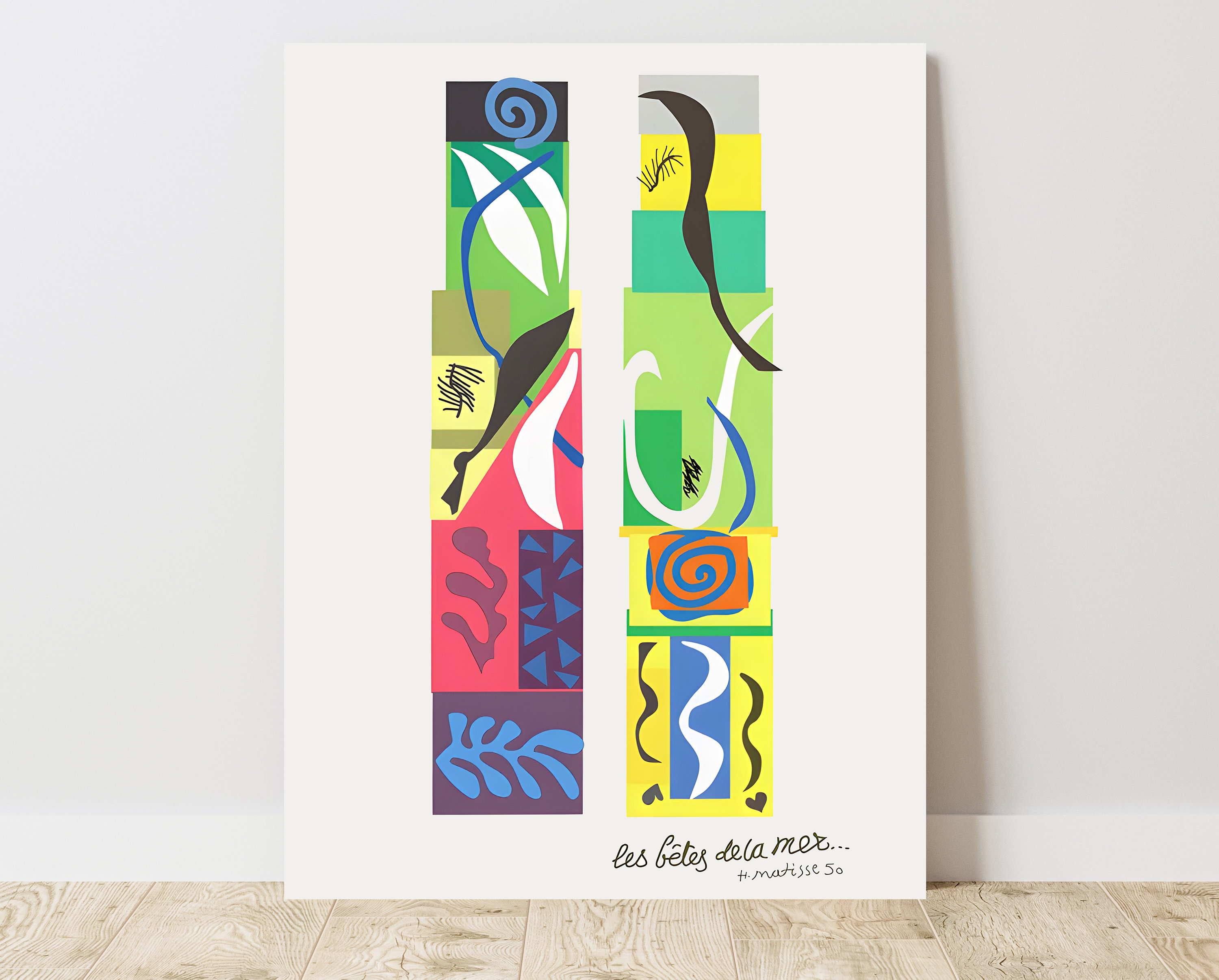 Henri Matisse Beasts of the Sea 1950, Vintage Exhibition Canvas Art ...