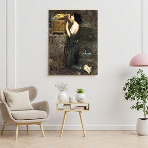 John William Waterhouse, Pandora (1896), Vintage Canvas Art Print J_716 ...