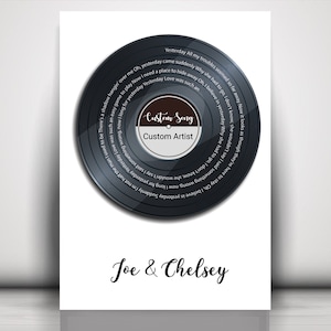Vinyl Record Song Lyrics, Song Lyrics Wall Art, Custom Song Lyrics ...