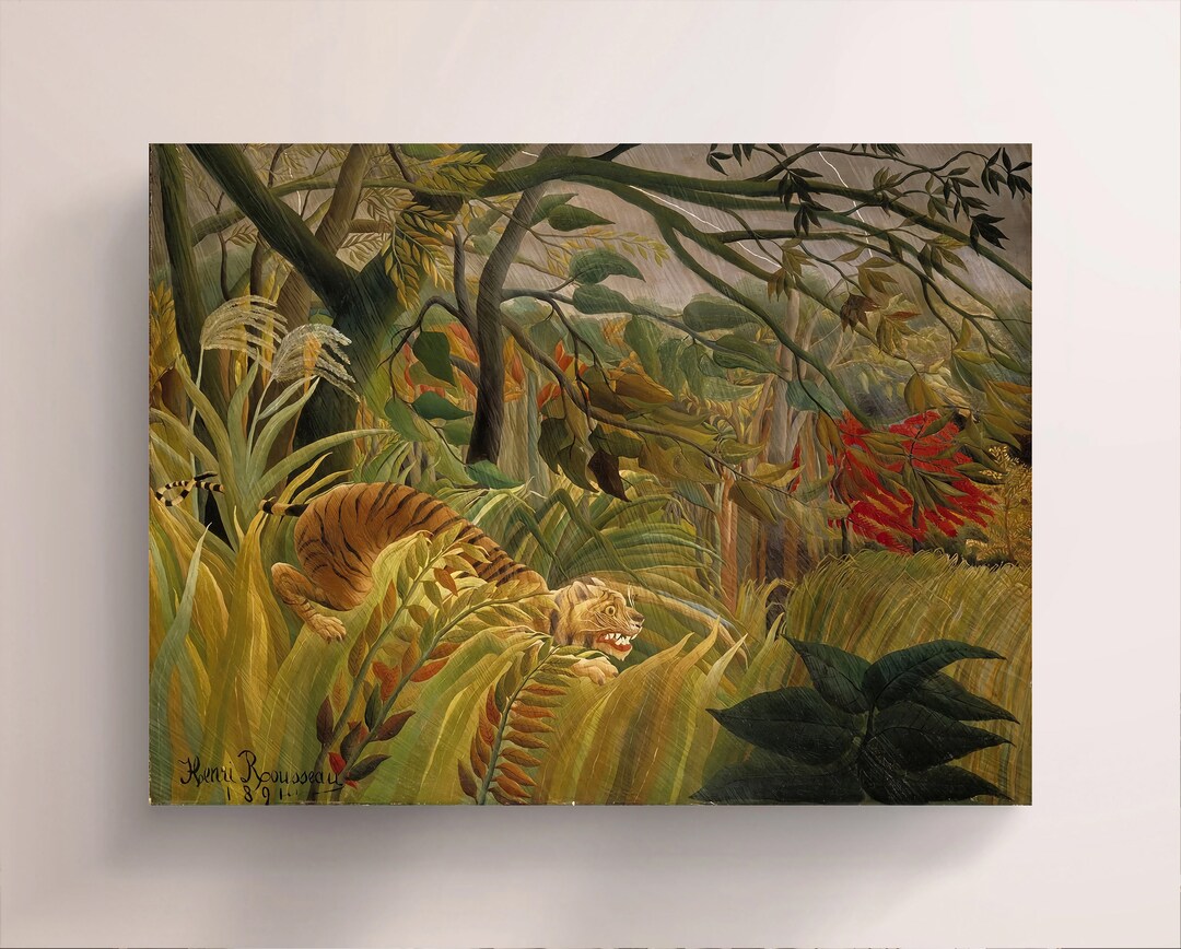 Henri Rousseau, Tiger in a Tropical Storm (1891) Vintage Canvas Art ...