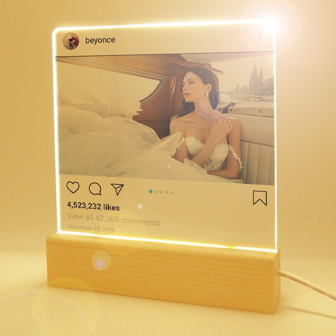 Instagram Style LED Lamp Gift, Personalised Lamp Gift for Her. Night ...