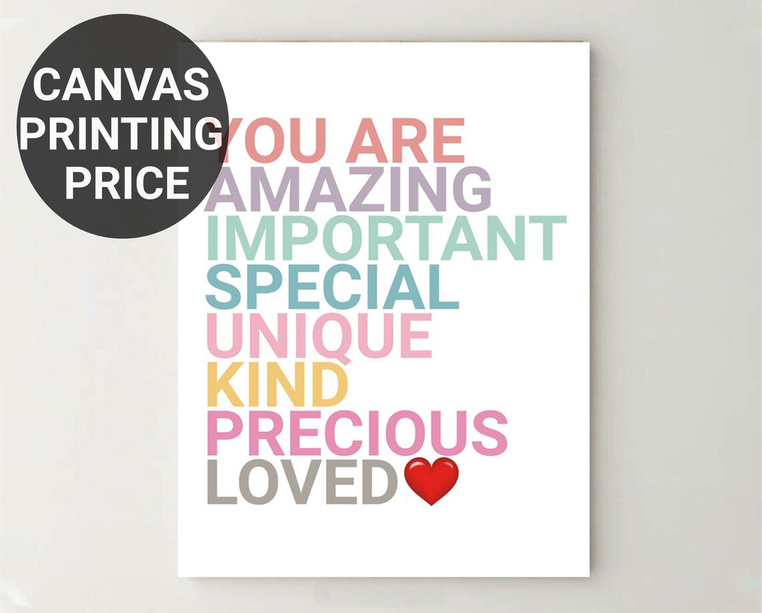 Canvas Poster, Inspirational Girl Wall Art, Pastel Girl Room Decor ...