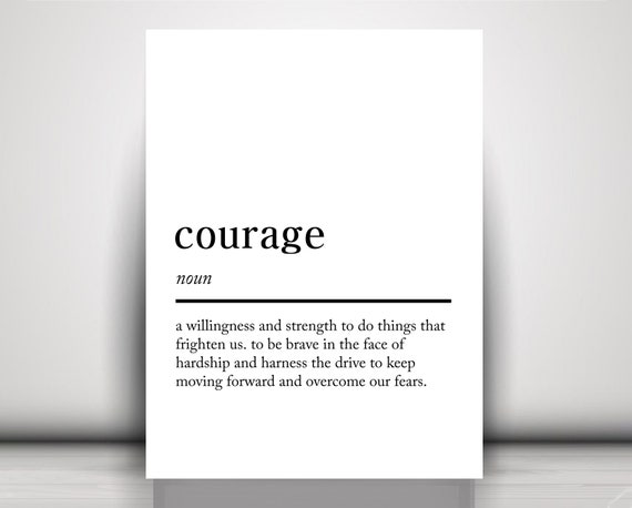 Canvas Wall Art Courage Definition Print Poster Quote | Etsy