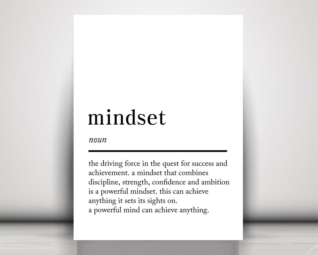 Mindset Definition Canvas Print: Motivational Wall Art - Etsy