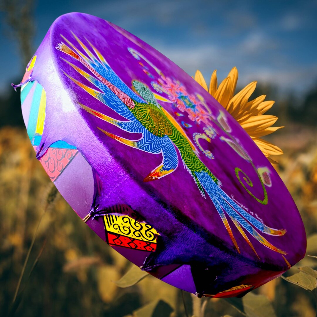 Shamanic Drum ( Hummingbird II) Available 16" 18" 20" ( Goat) Rounded ...
