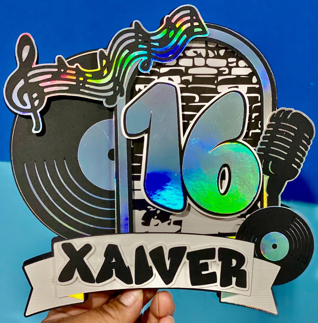 Music Theme Cake Topper | Vinyl Records Party | Hip Hop Rap Party ...