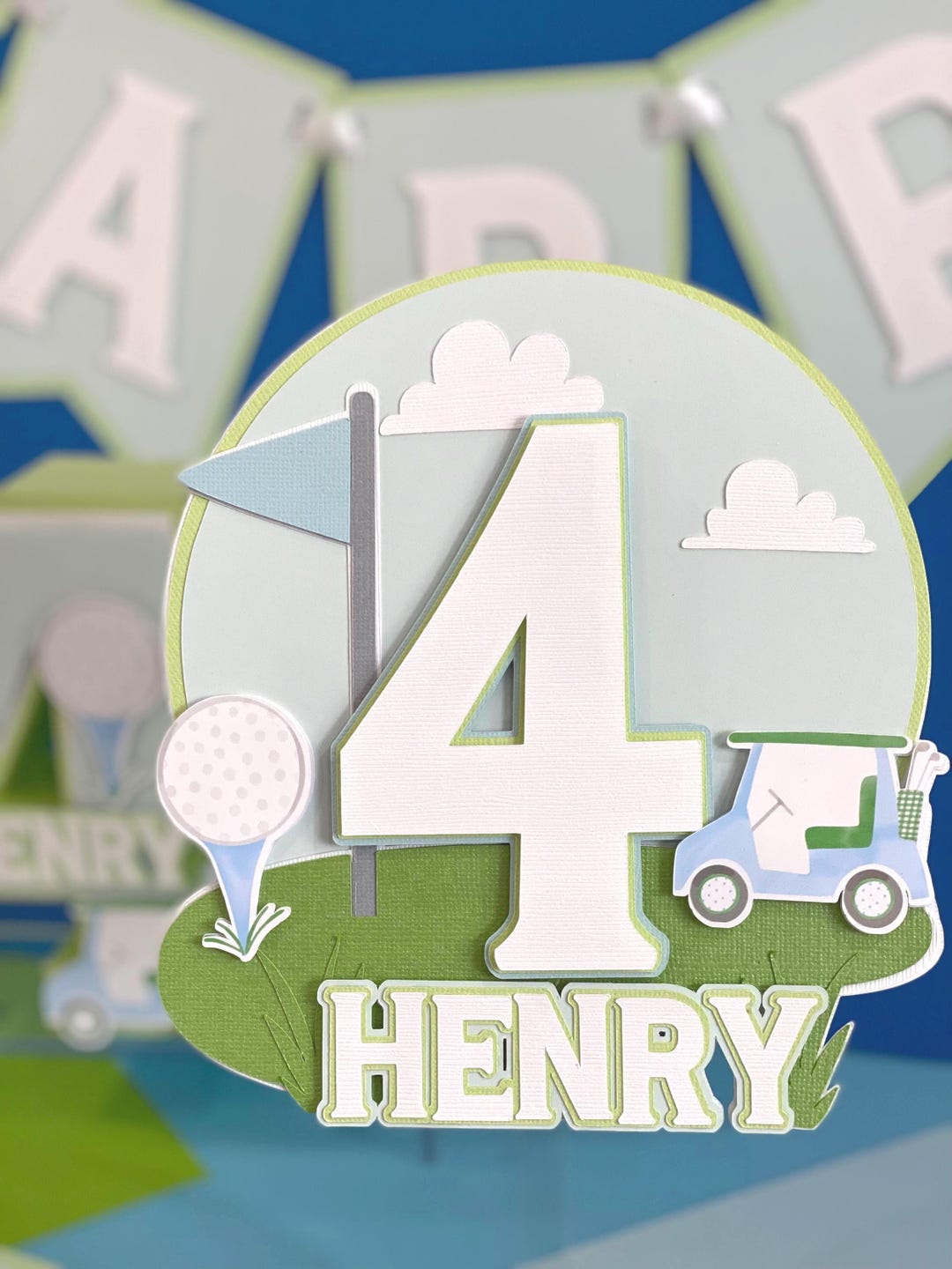 Golf Cake Topper | Pastel Golf Theme Party | Hole in One Birthday ...