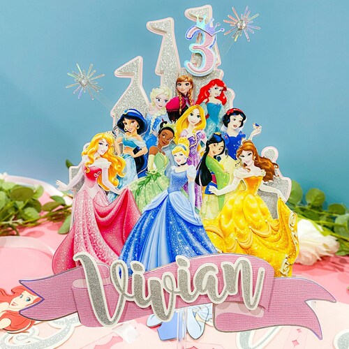 Princess Cake Topper Princess Theme Party Castle Princess - Etsy