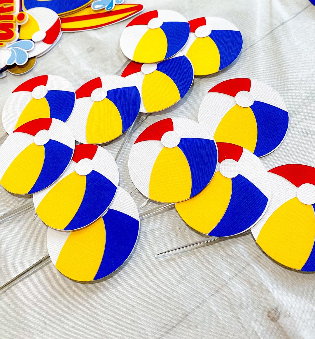 Pool Party (12) Cupcake Topper | Beach Party Cupcake Topper | Summer ...