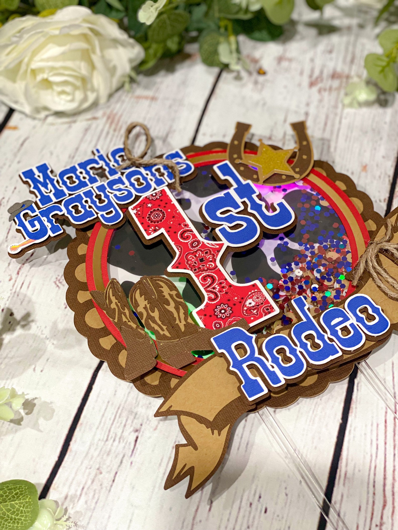 My First Rodeo Cake Topper Personalized Cake Topper Cowboy | Etsy
