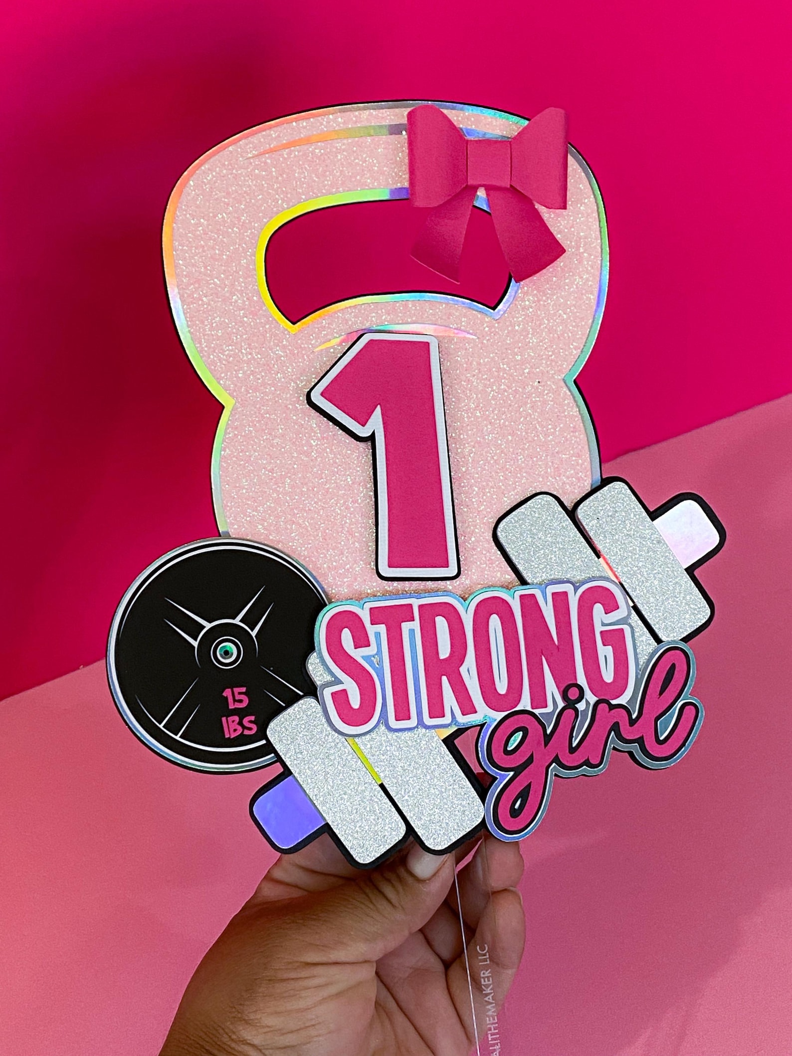 ONE Strong Cake Topper | Fitness Theme Party | Gym Weights Birthday ...