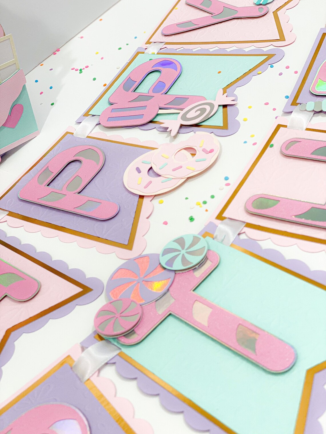 Candyland Birthday Banner | Pastel Candyland Theme Party | Happy ...