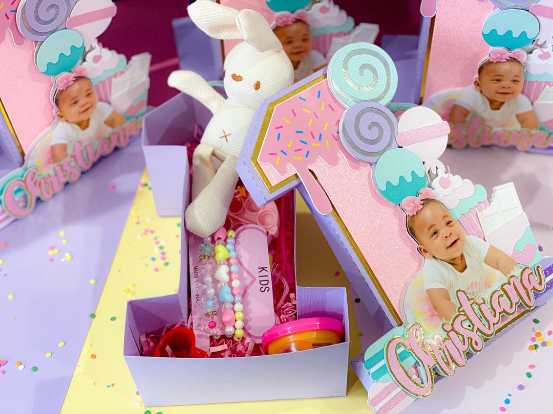 Candyland Theme 3D Number Fillable Box | Donut Candy Party Theme ...