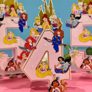 Large Princess 3D Letters or Numbers| Princess Party Theme | Birthday ...