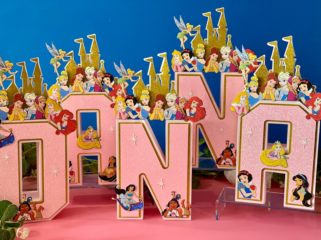 Princess 3D Letters or Numbers| Princess Party Theme | Princess ...
