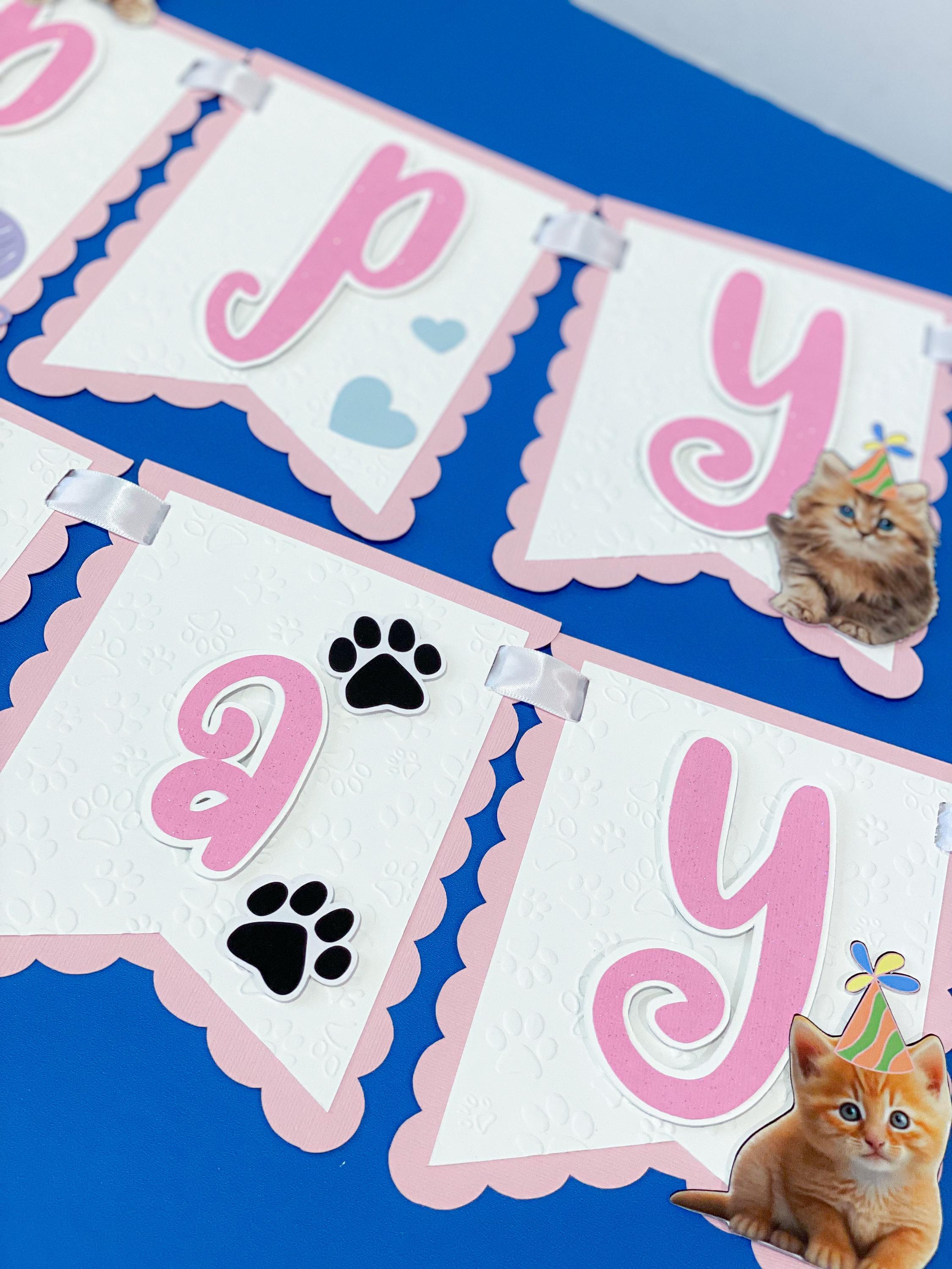 Cute Cats Theme Banner | Pets Birthday Banner | Personalized Birthday ...