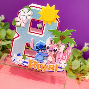 Surfing Angel Stitch Theme 3D Letters |angel Stitch Party Theme | Angel ...