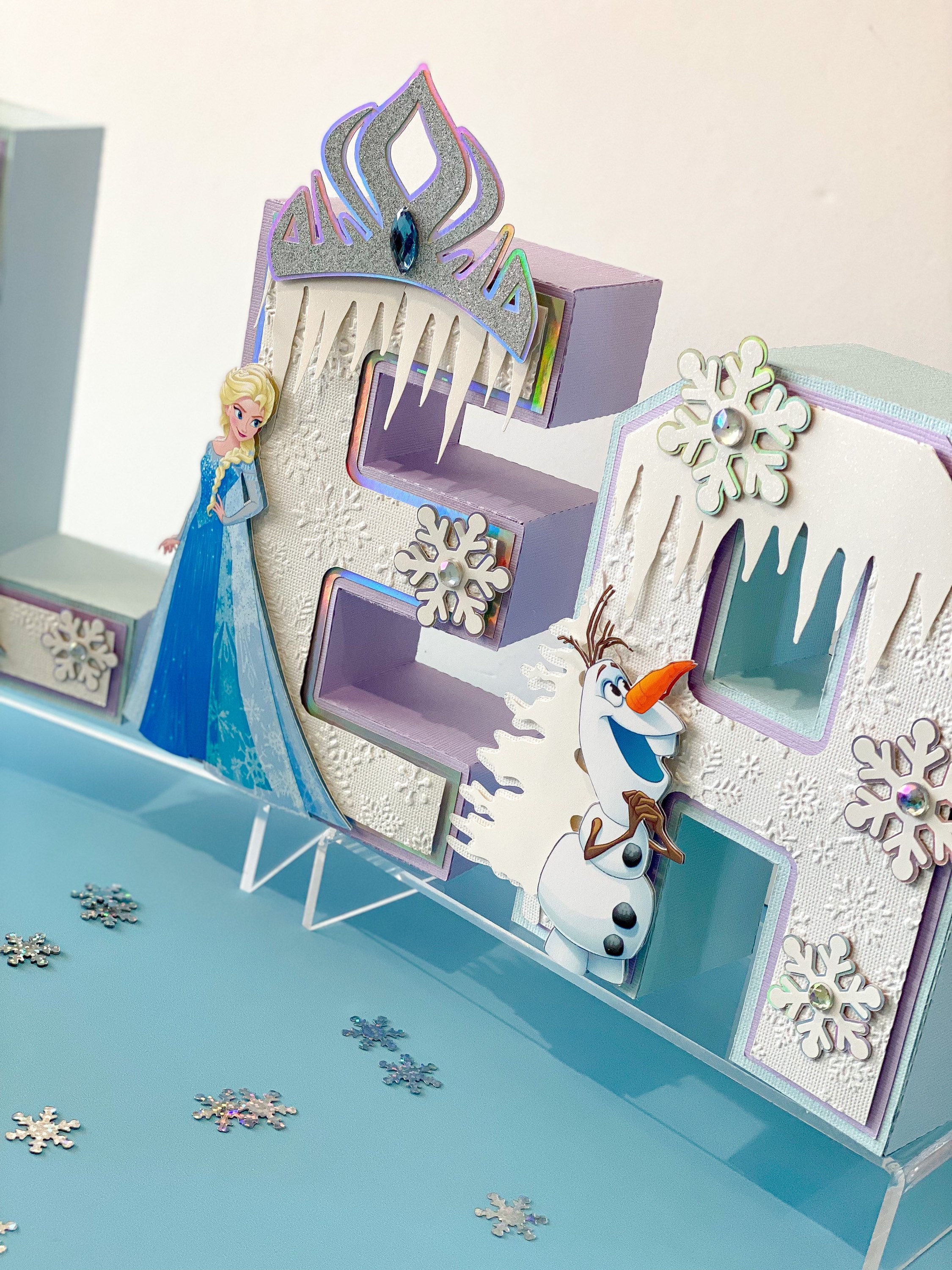 Purple and Blue Frozen Theme 3D Letters Frozen Elsa Party - Etsy
