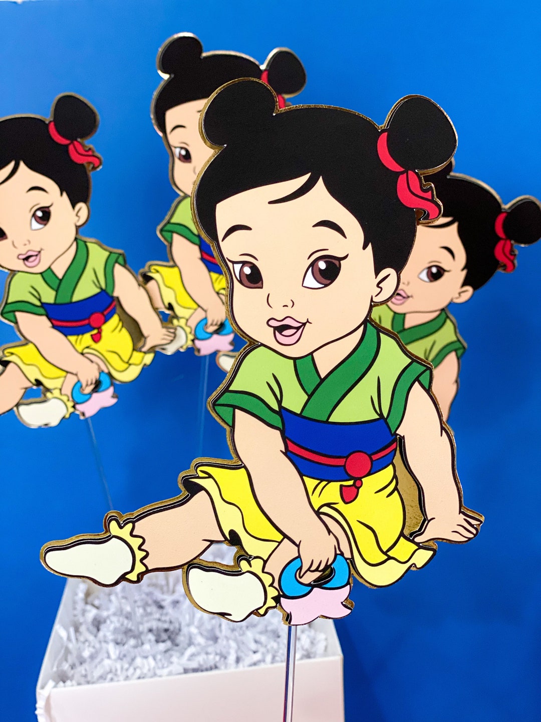 Set of 6 Centerpiece Toppers | Baby Mulan Disney Princesses Theme ...