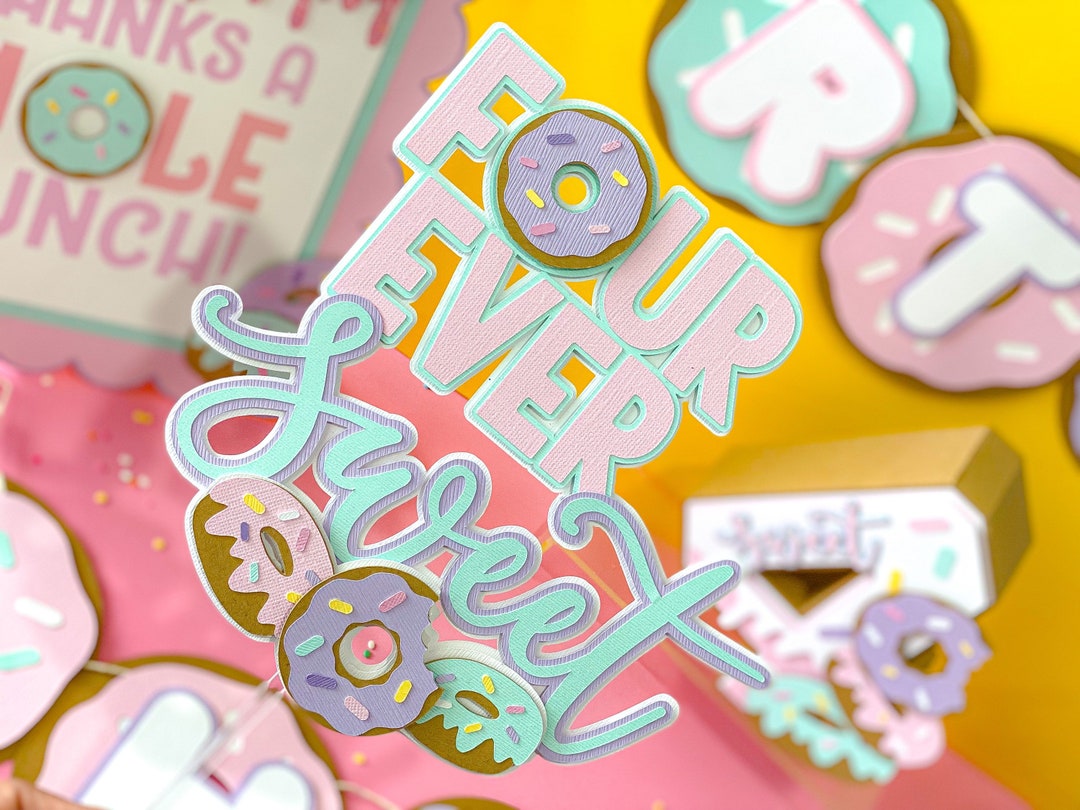 Donut Cake Topper | Donut Sweet Treats Theme Party | Candy Birthday ...