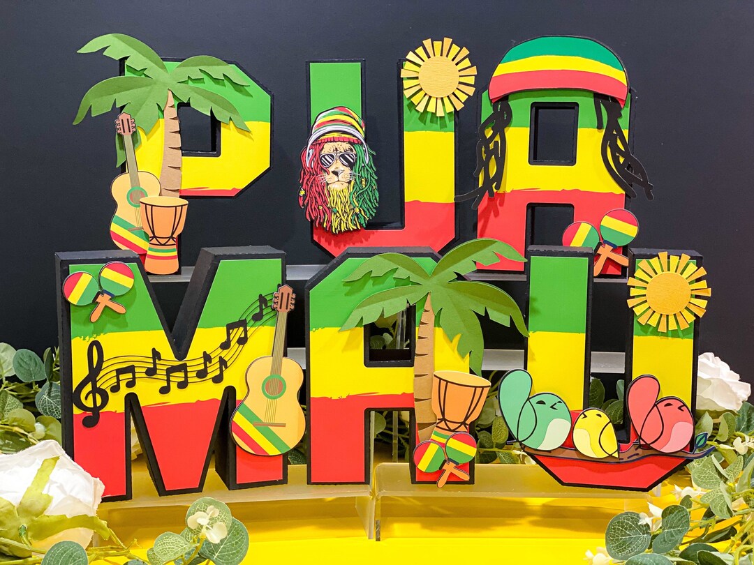 Three Little Birds Theme 3D Letters | One Love First Birthday Party ...