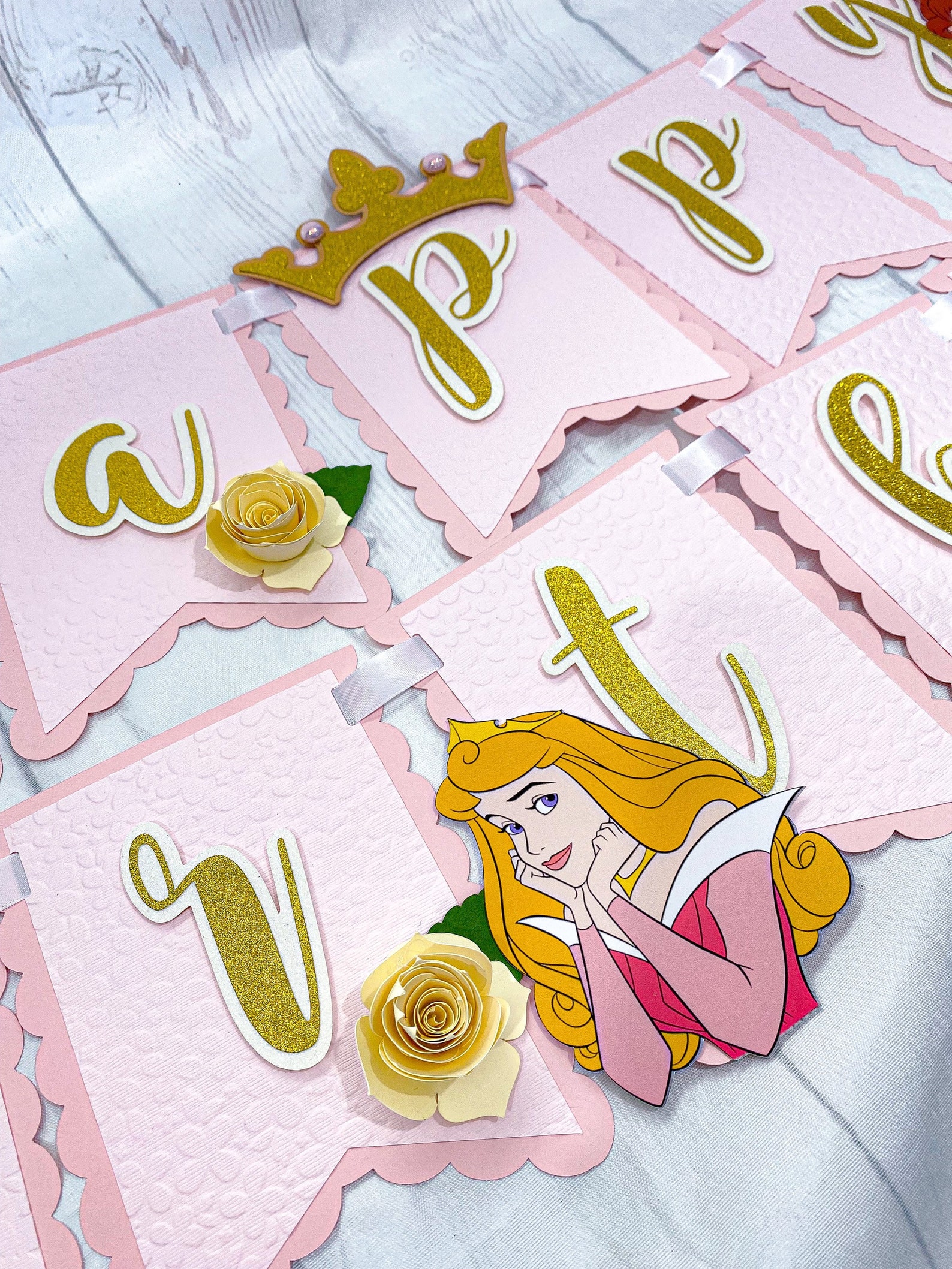 Happy Birthday Banner Disney Princesses Theme Party - Etsy
