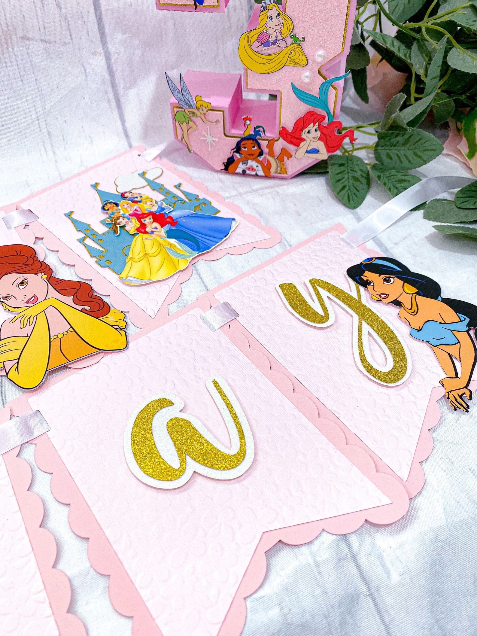 Happy Birthday Banner Disney Princesses Theme Party - Etsy