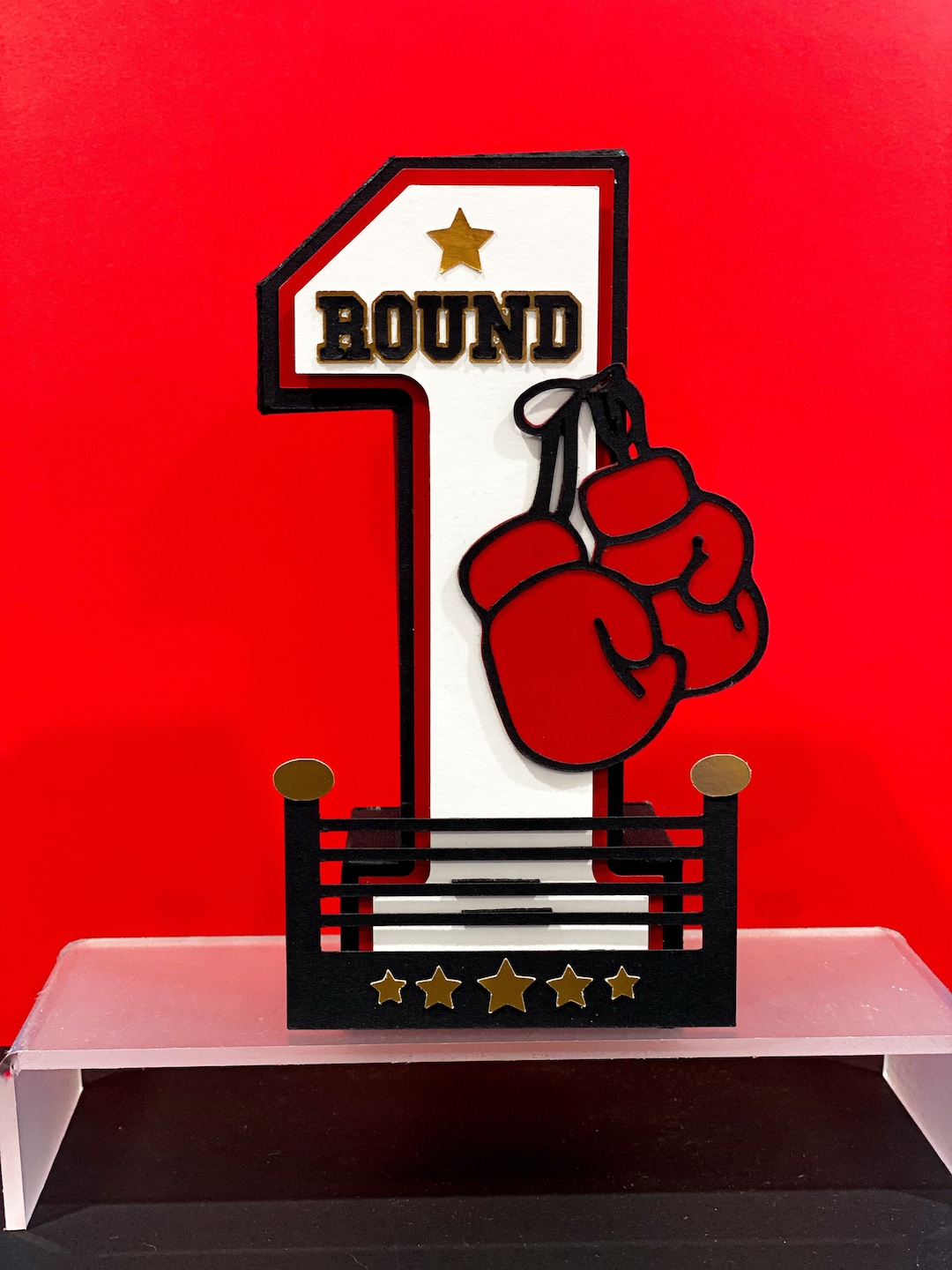 Boxing Theme 3D Letters or Numbers | First Round Boxing Birthday Party ...