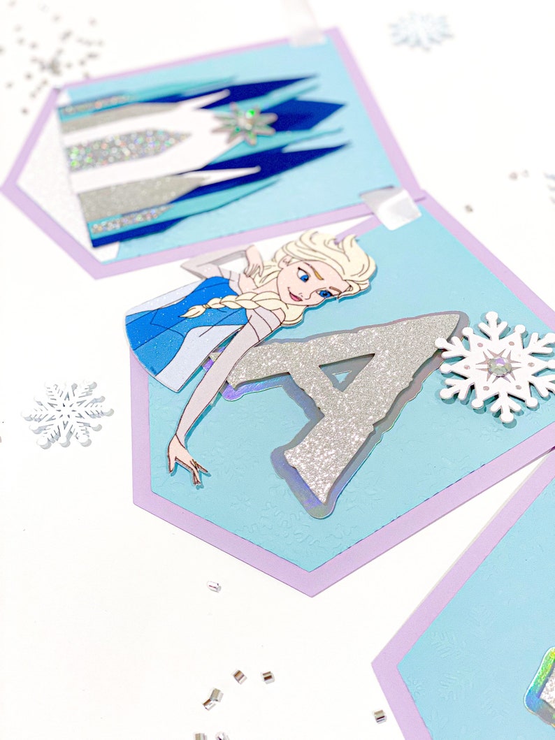 Frozen Happy Birthday Banner Elsa Princess Theme Party - Etsy