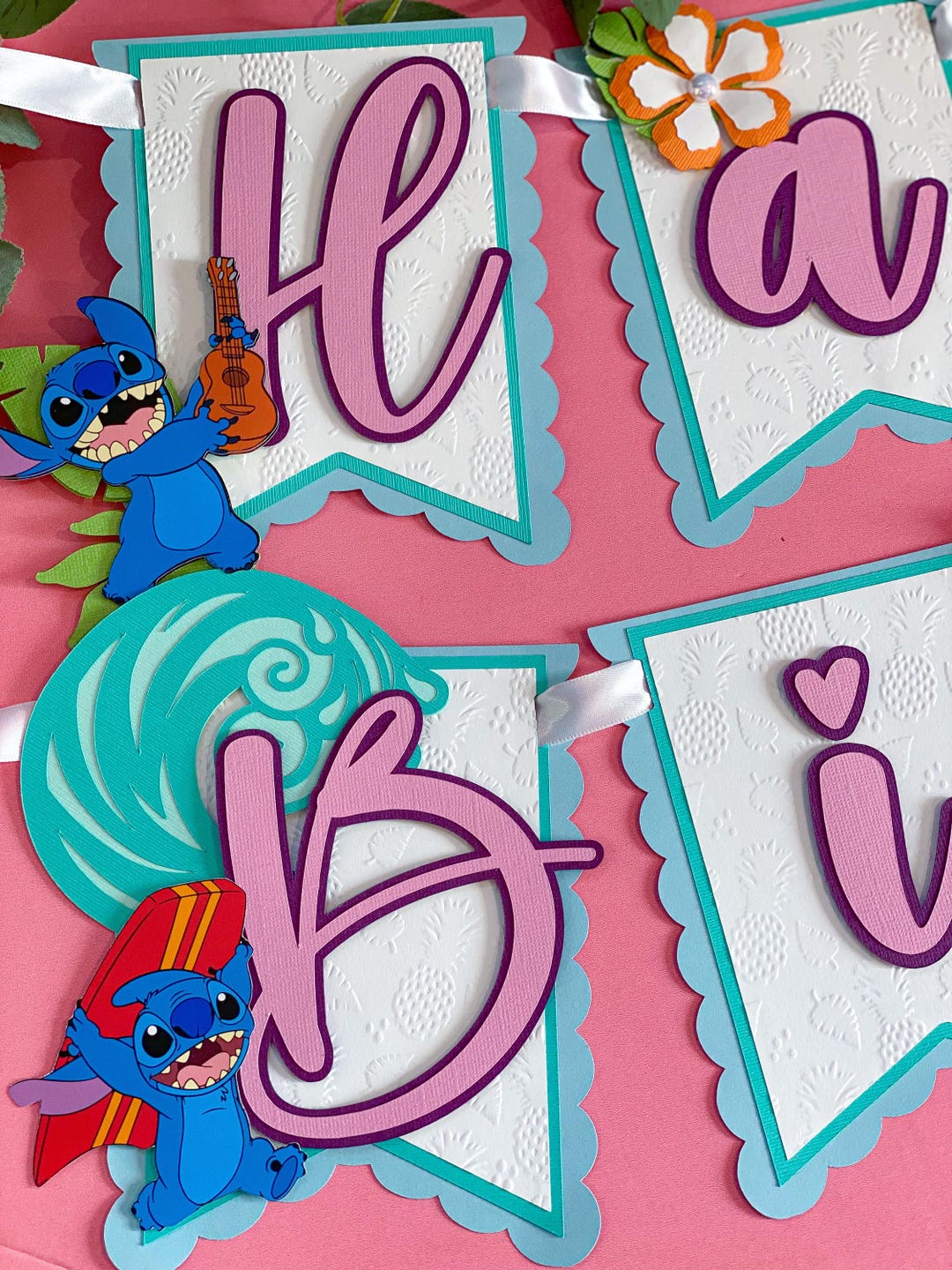 Lilo and Stitch Theme Birthday Banner | Personalized Birthday Banner ...