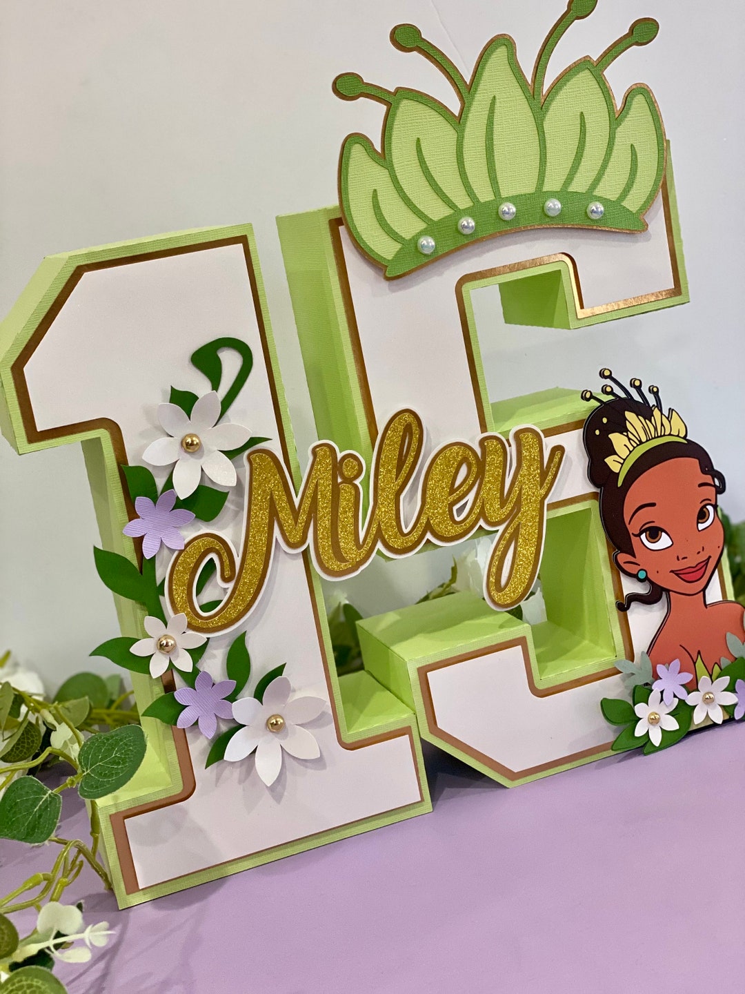 Large Princess Tiana Theme 3D Letters or Numbers Tiana Party Theme ...