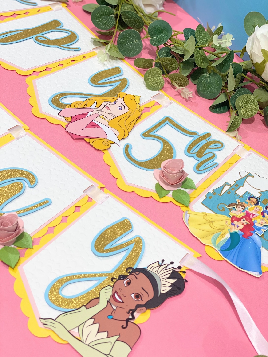 Happy Birthday Banner | Disney Princesses Theme Party | Princess ...