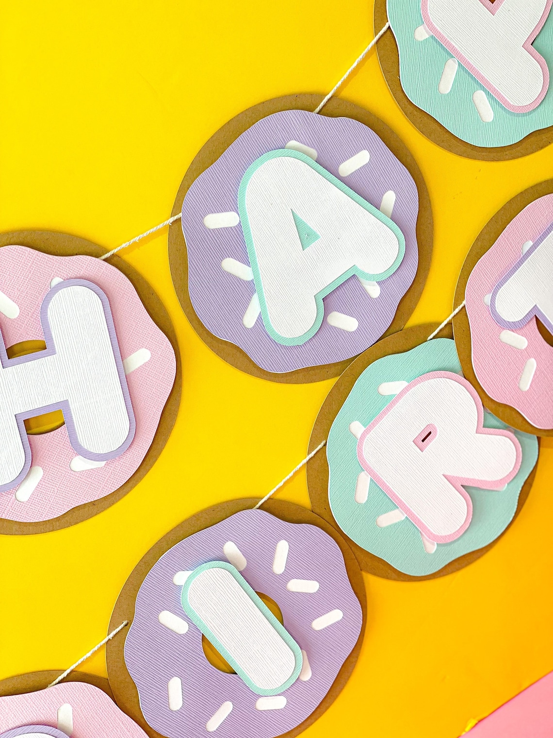 Donut Birthday Banner Donut Theme Party Happy Birthday - Etsy