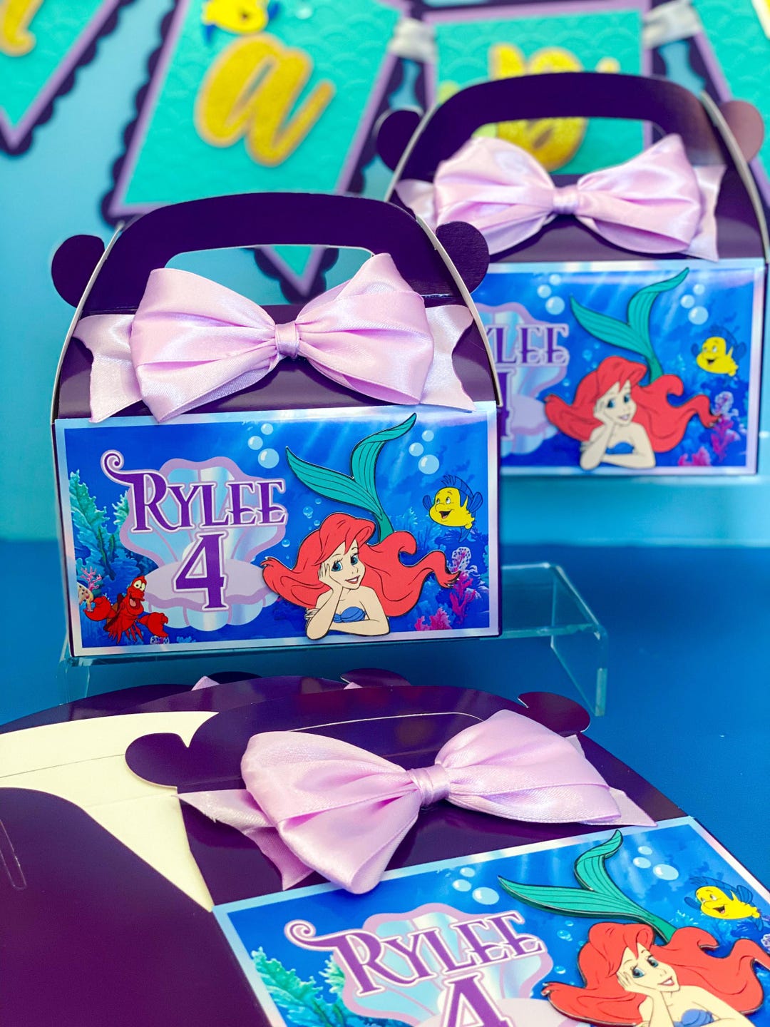 Princess Ariel Personalized Favor Boxes | Mermaid Birthday Decor ...