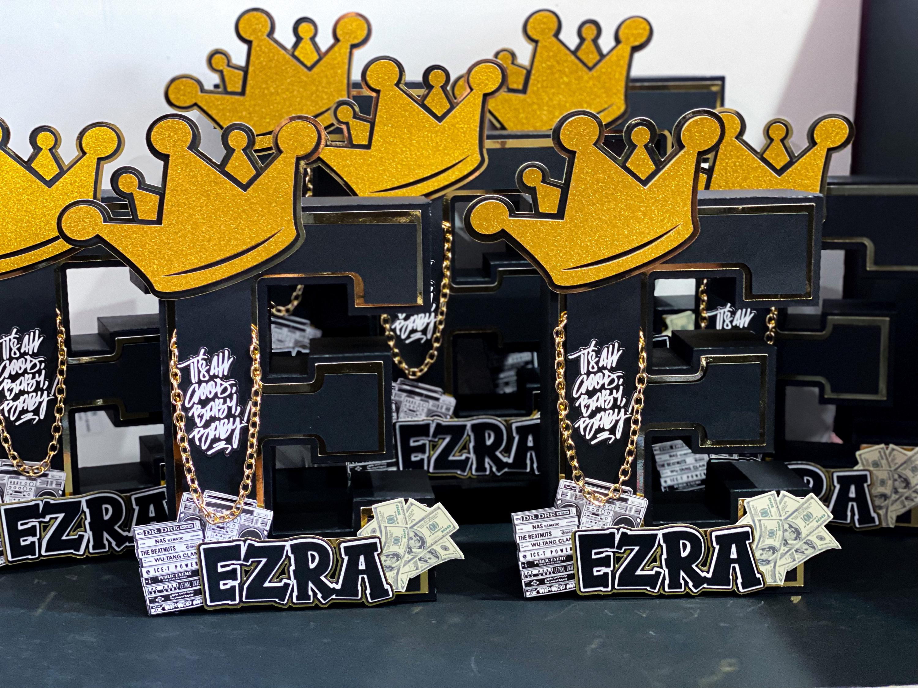 Large Notorious ONE Theme 3D Letters With Name | Hip Hop Party Theme ...