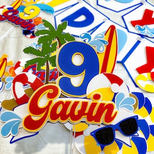 Pool Party Cake Topper | Beach Party Cake Topper | Summer Theme Party ...