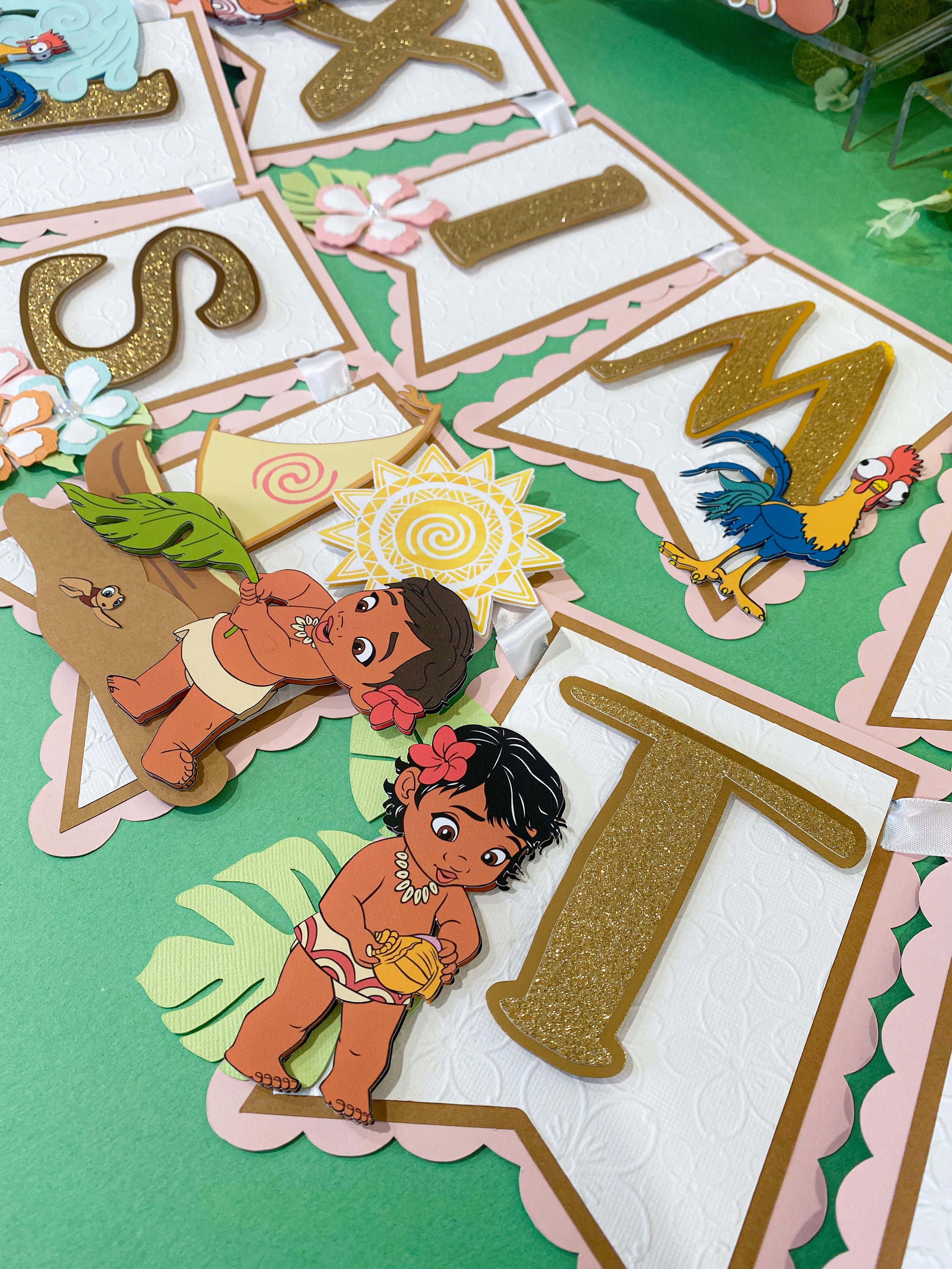 Baby Moana Birthday Banner | Disney Princesses Theme Party Supply ...