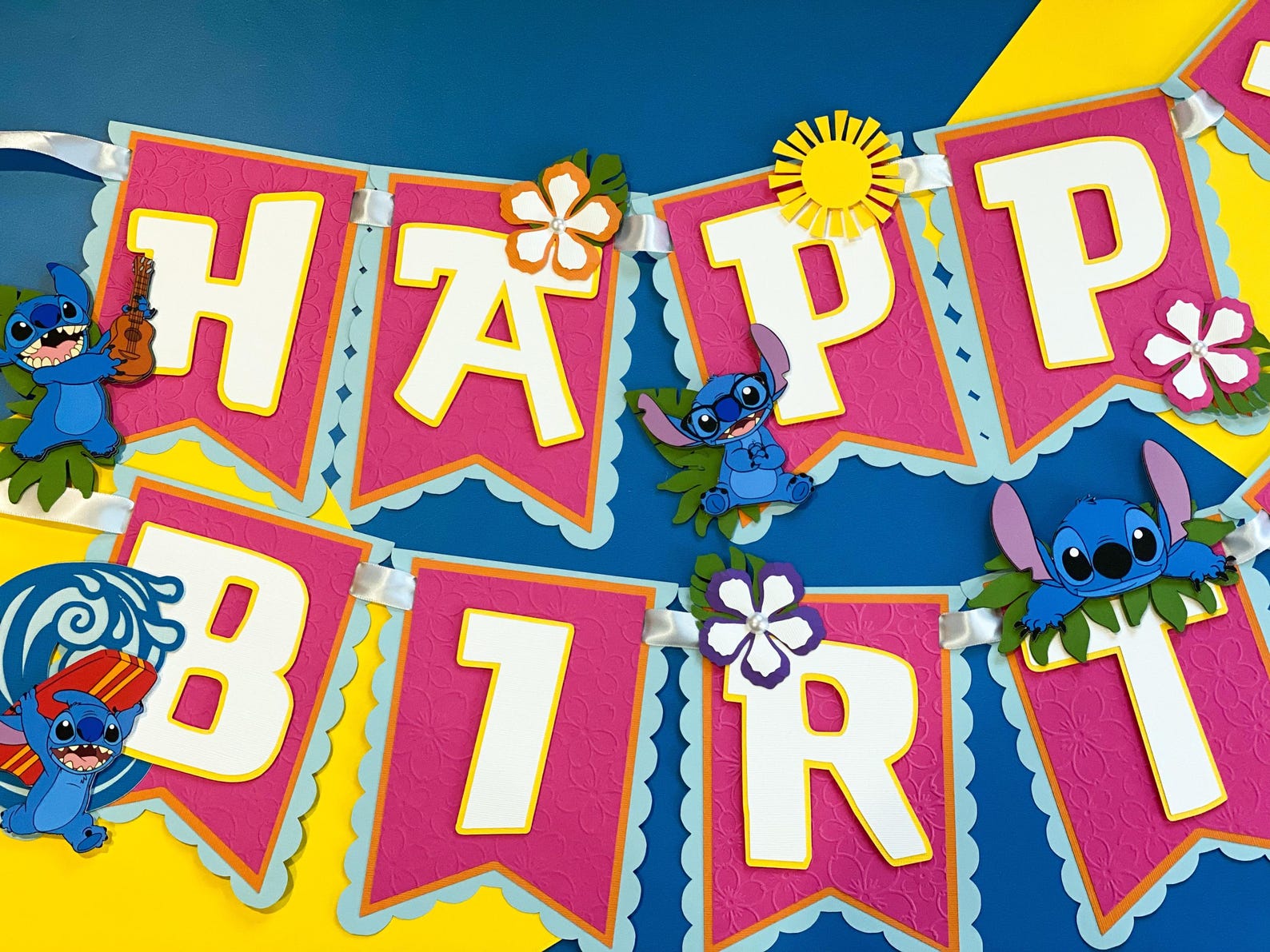 Lilo and Stitch Theme Birthday Banner | Personalized Birthday Banner ...