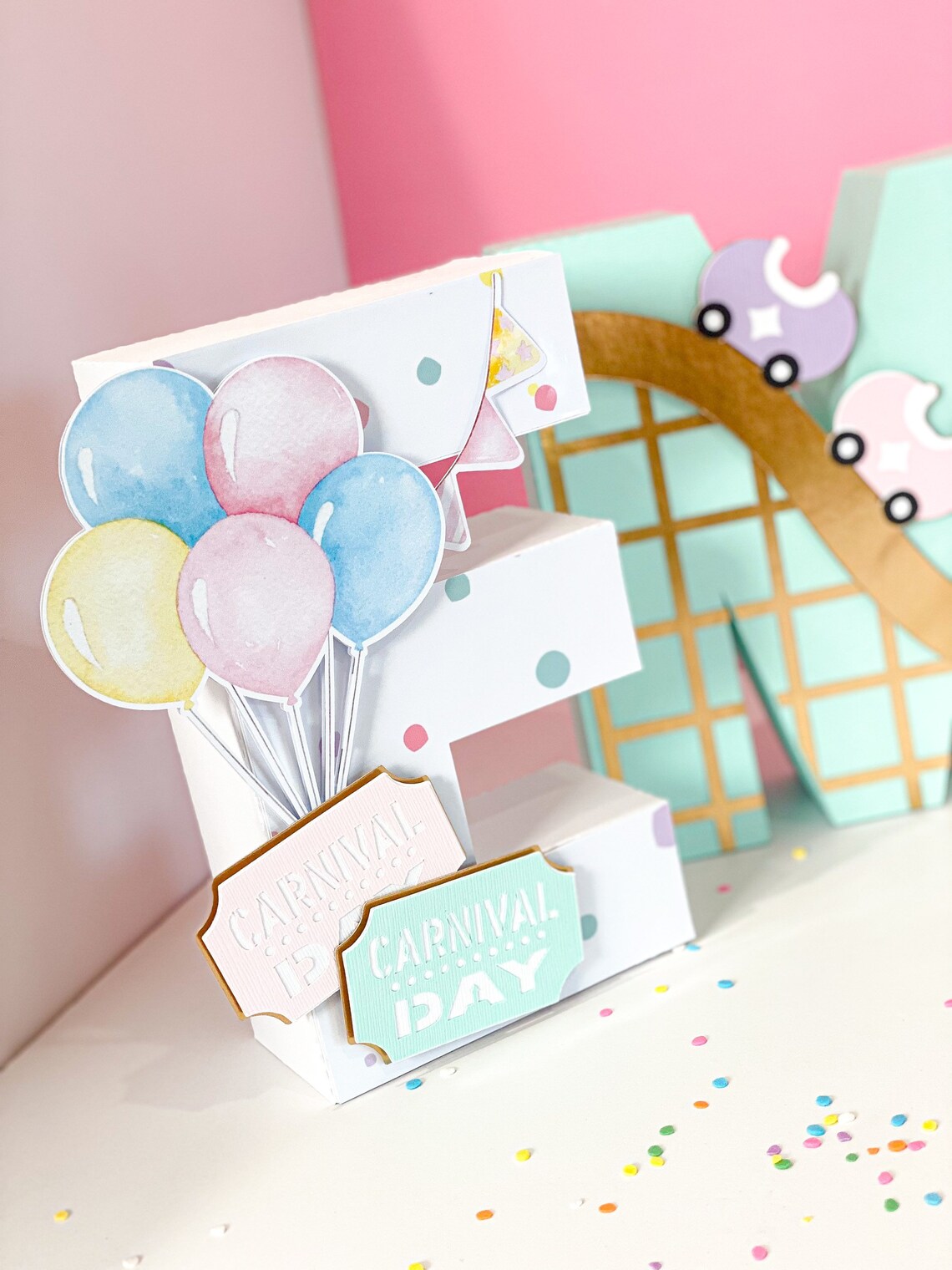 ONE Circus Theme 3D Letters Carnival Party Theme Pastel - Etsy