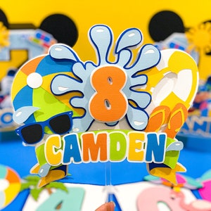 Pool Party Cake Topper | Beach Party Cake Topper | Summer Theme Party ...